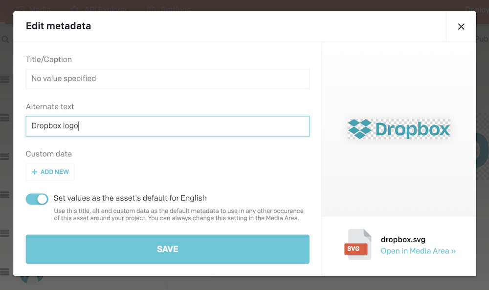 Media Area — DatoCMS