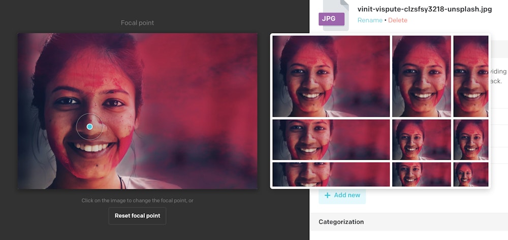 New feature: control the cropping of your images with focal points