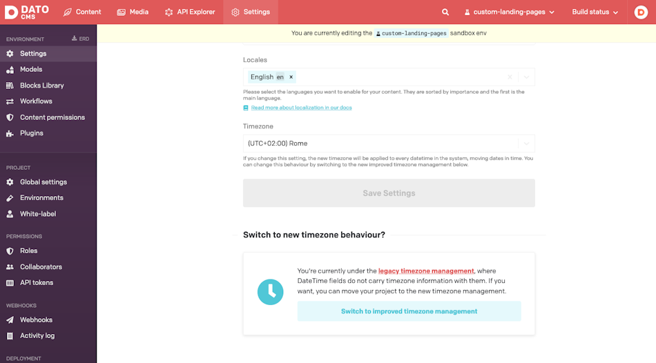 Improved timezone management — DatoCMS