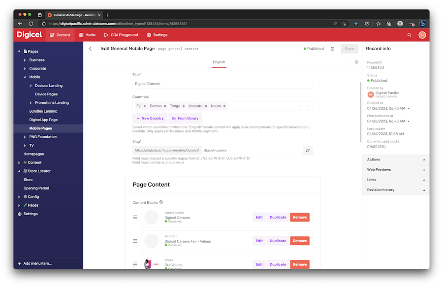 Digicel Pacific | Southpaw | DatoCMS Partners