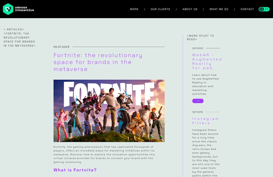 Webcore Interactive Website | Webcore Interactive | DatoCMS Partners