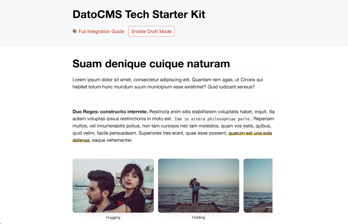 Astro Starter Kit — DatoCMS