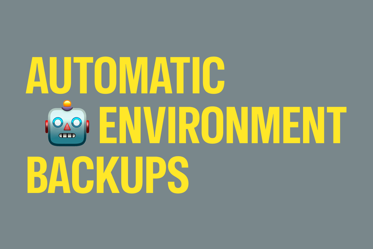 Automatic environment backups - Plugins — DatoCMS