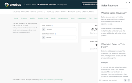 Erudus Gross Profit Margin Calculator