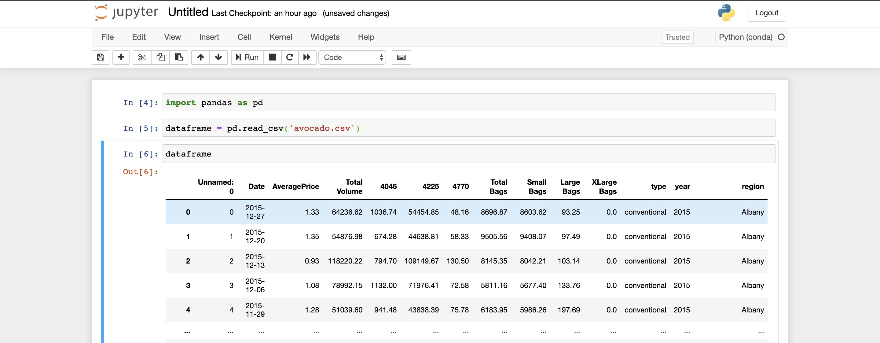 Jupyter Notebook Data