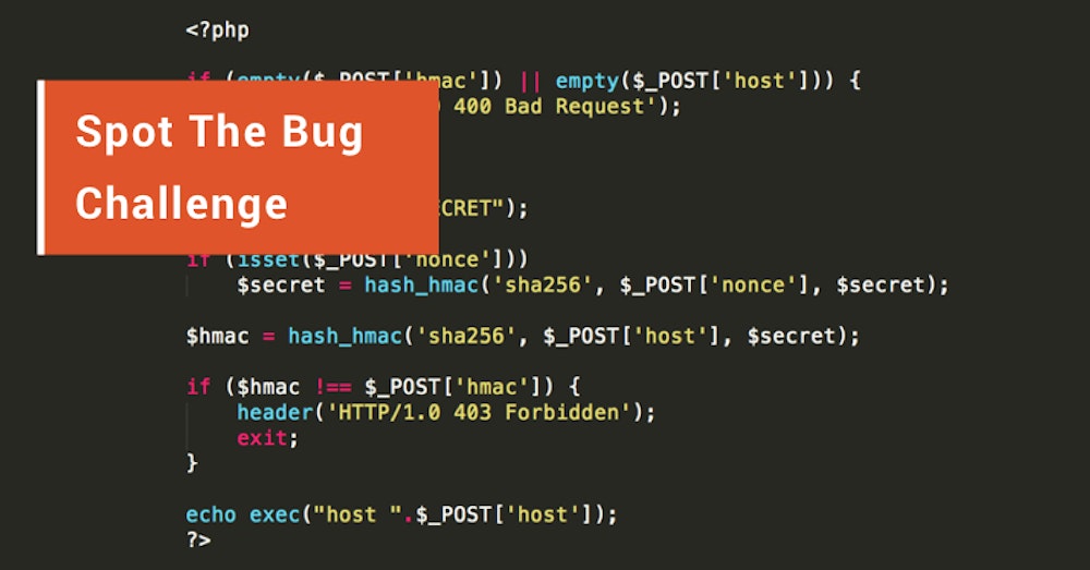 Spot The Bug challenge 2018 warm-up