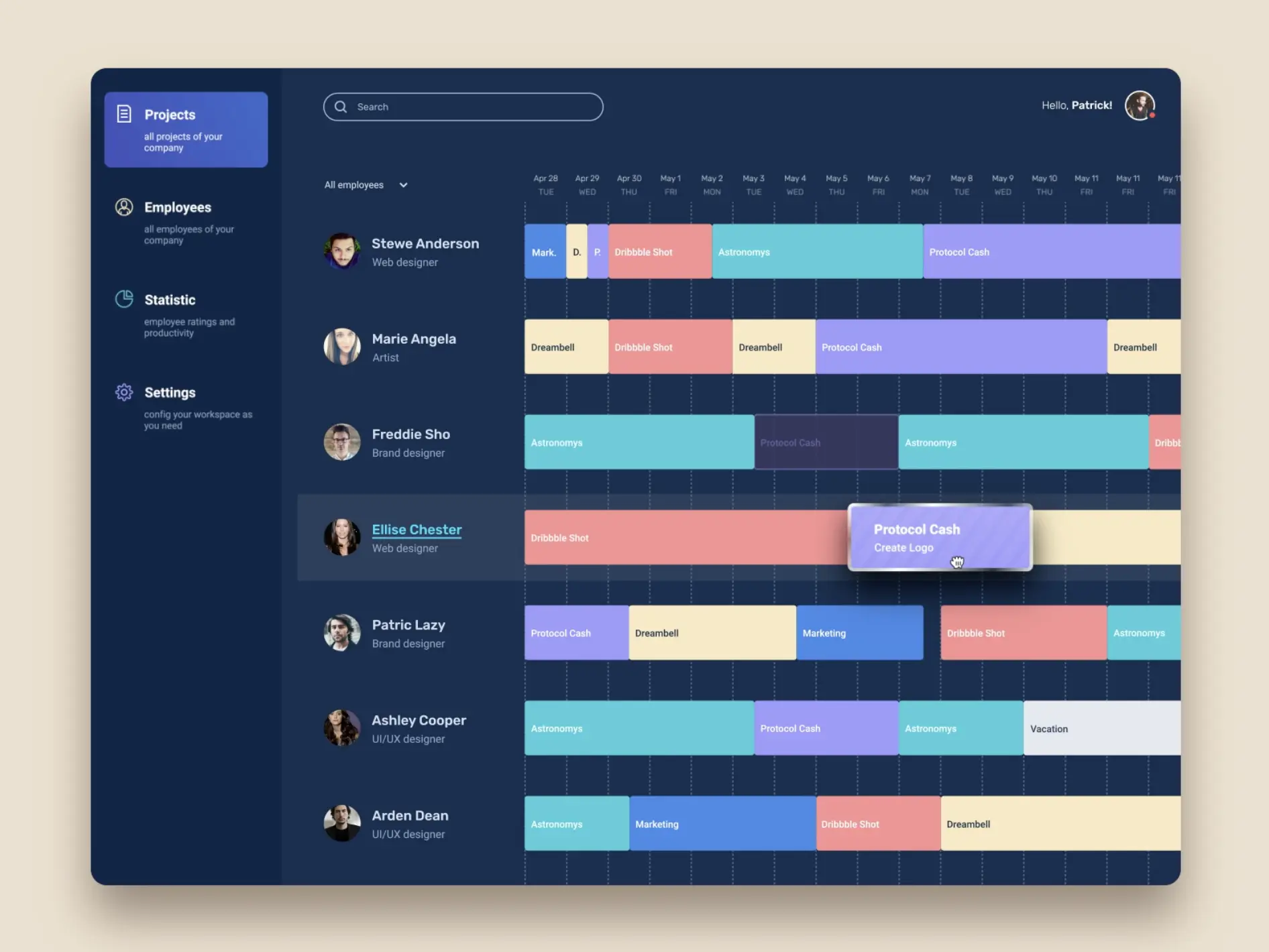 Gantt Chart Design - Web Application Design Concept | Ramotion Agency