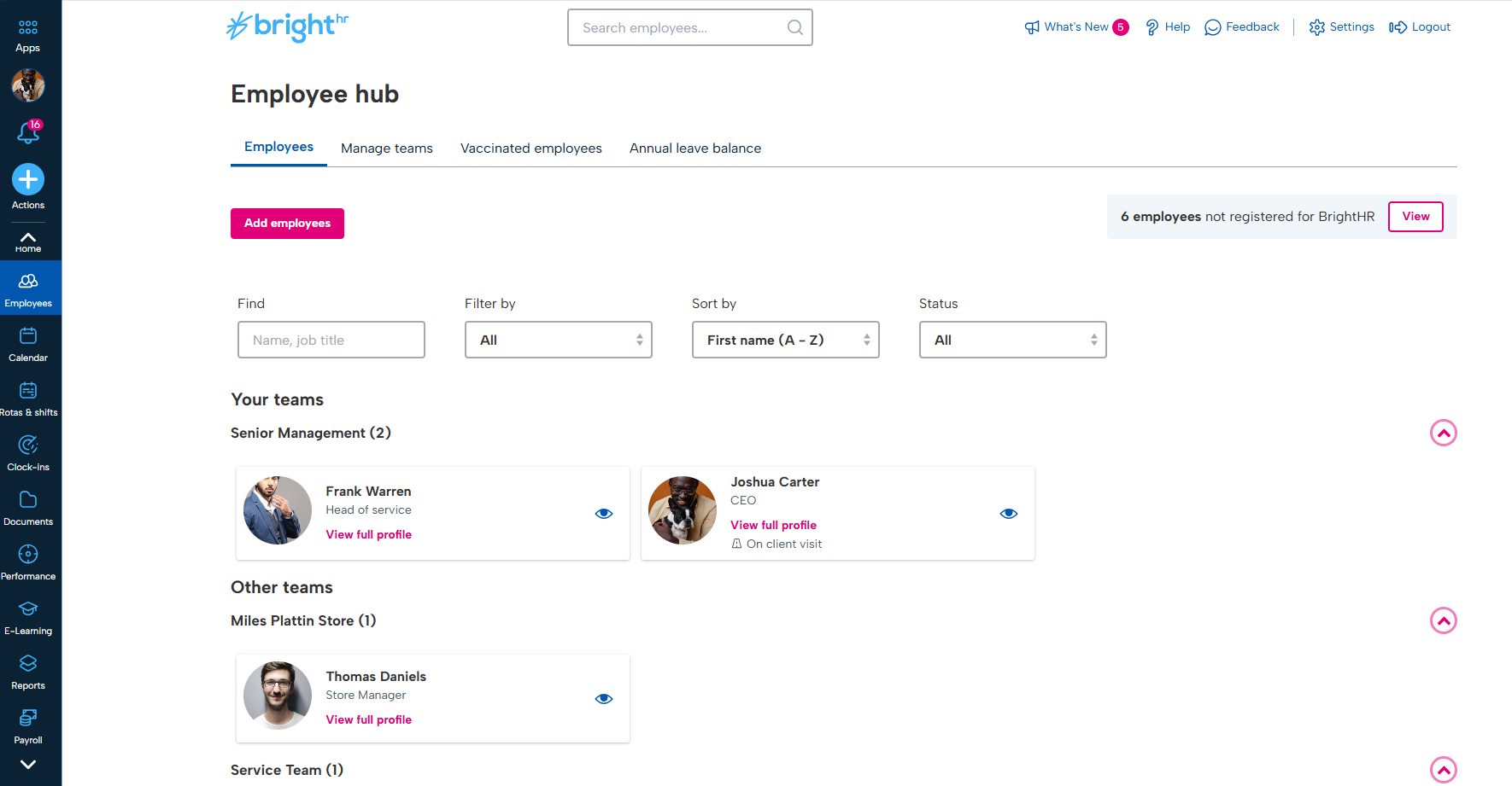 All about Setting up your Employees and Teams