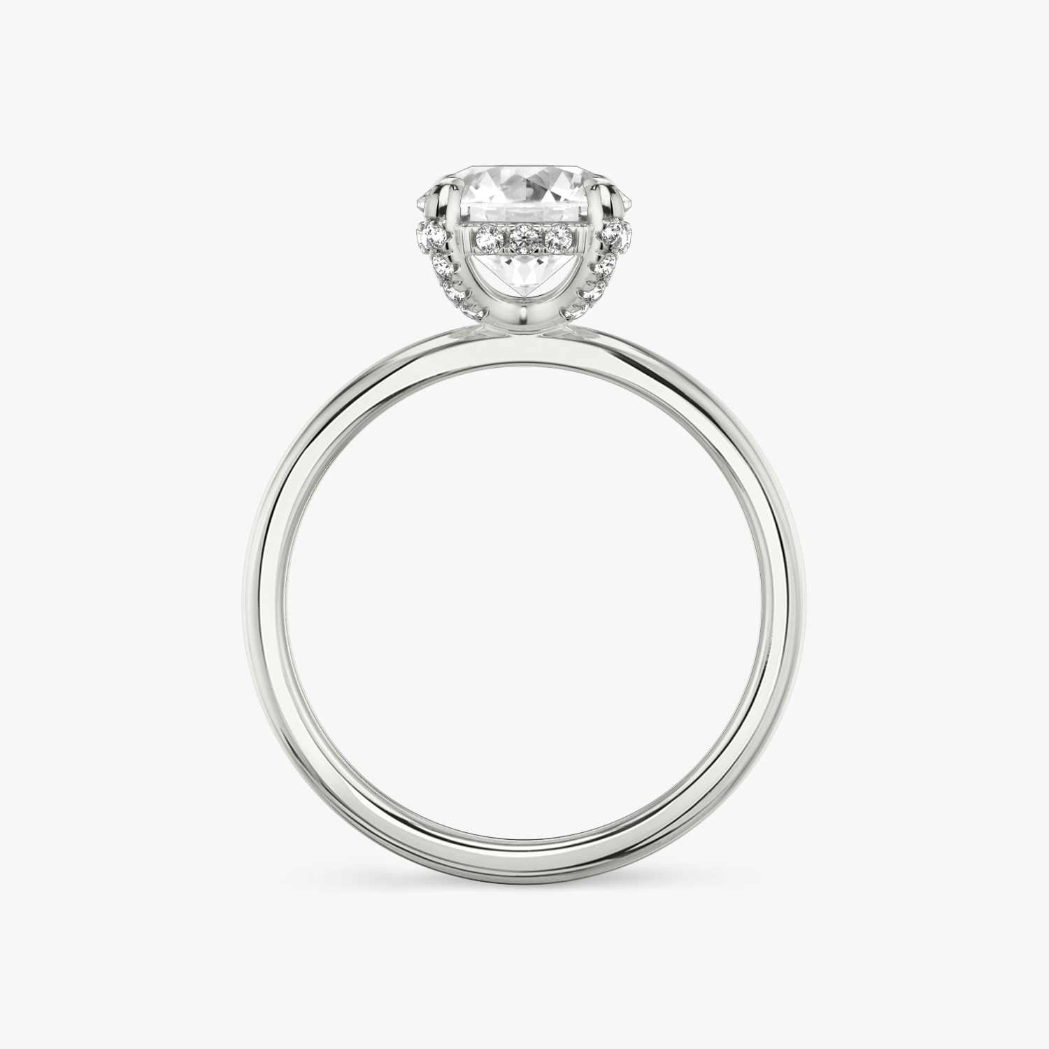 The Classic Hidden Halo Round Brilliant Engagement Ring | Plain Band ...