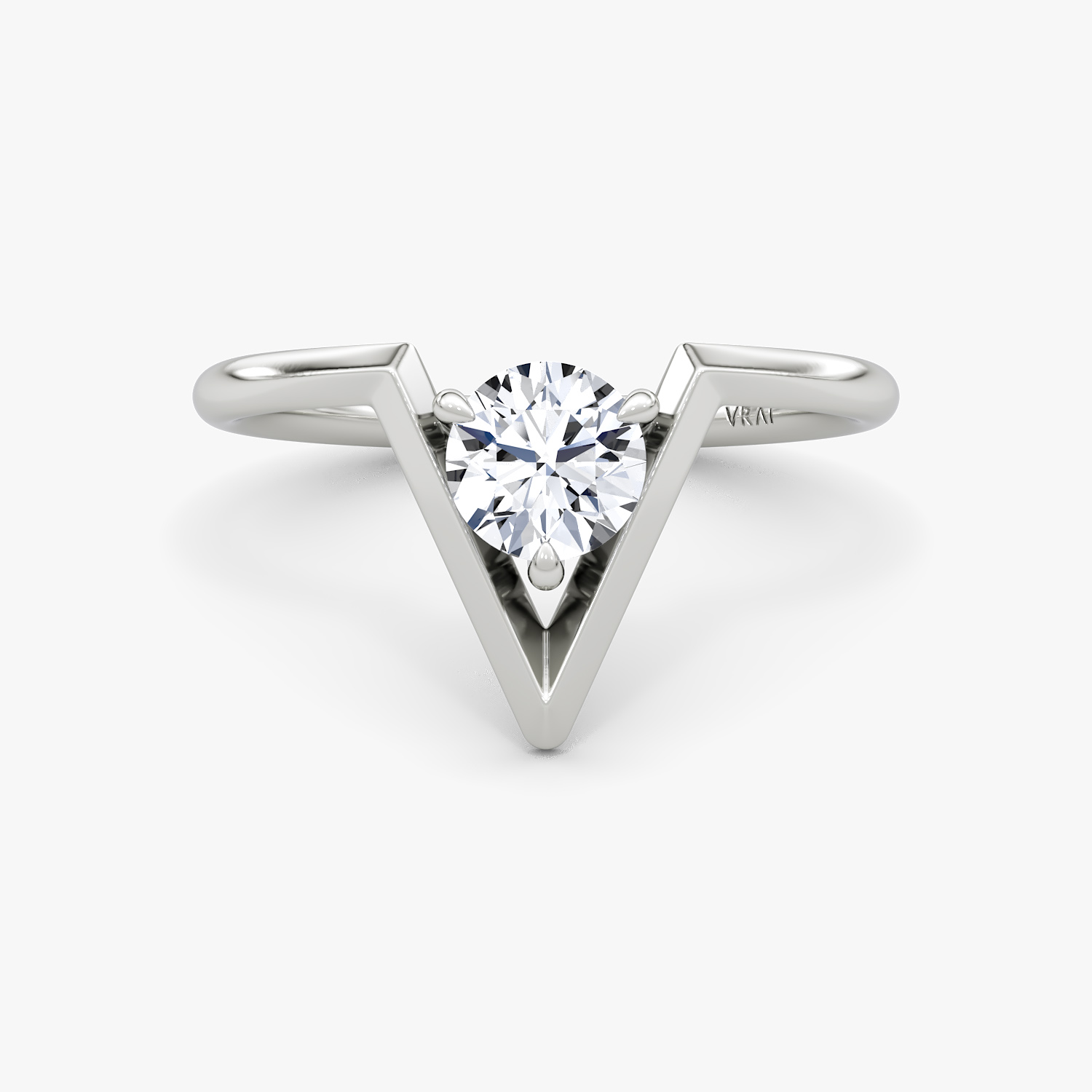 VRAI V Solitaire Ring in White Gold | 0.50ct Carat VRAI Created Diamond