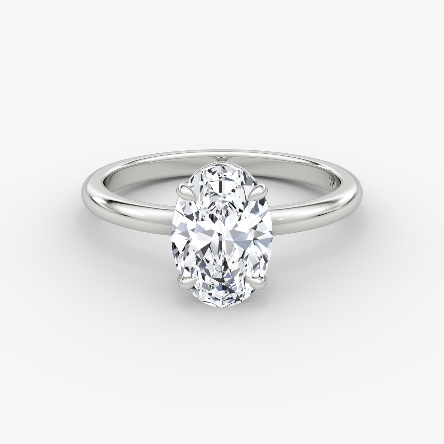 The Signature Oval Engagement Ring | Plain Band | White Gold