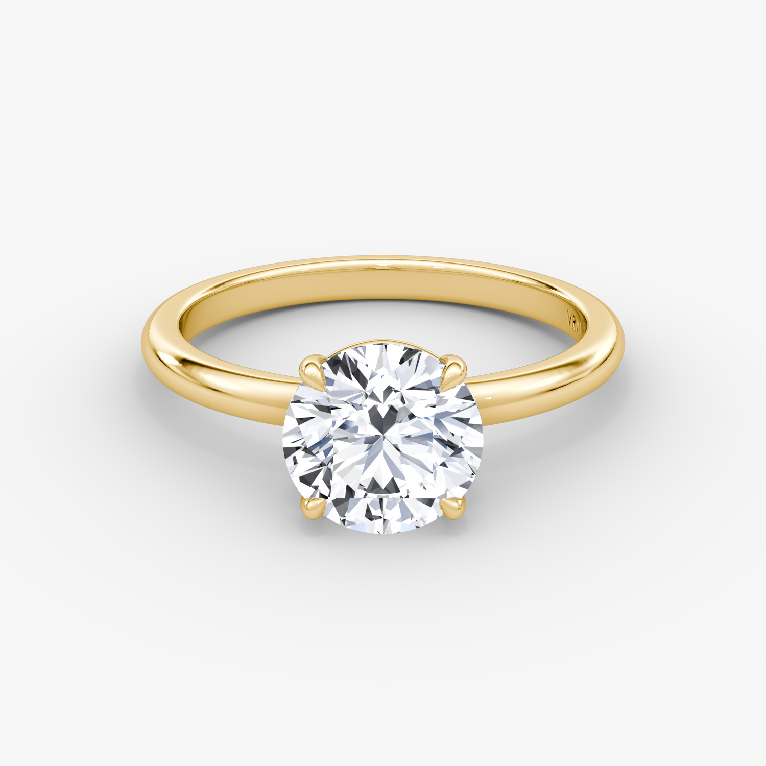The Signature Round Brilliant Engagement Ring | Plain Band | Yellow Gold
