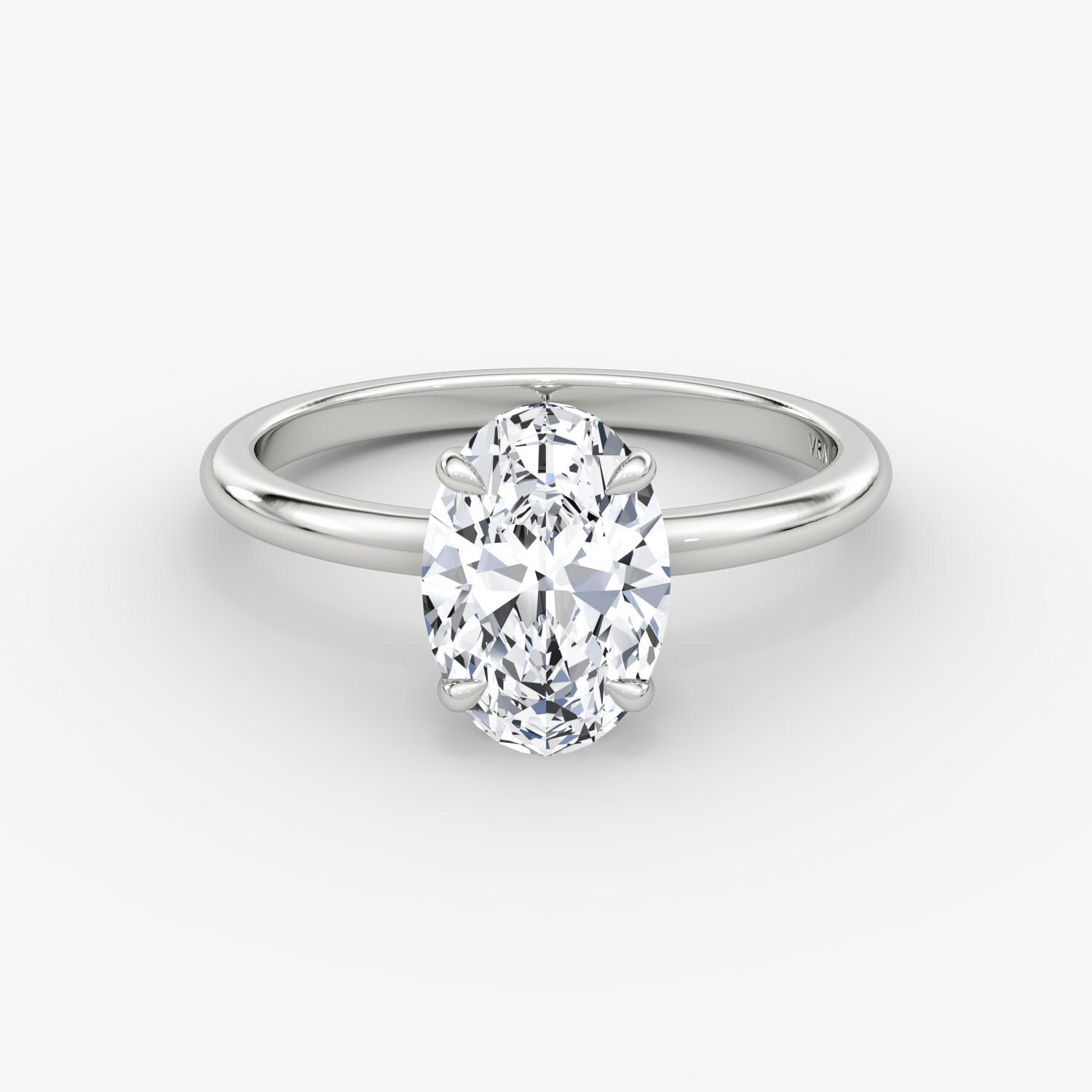 The Signature Oval Engagement Ring | Plain Band | White Gold