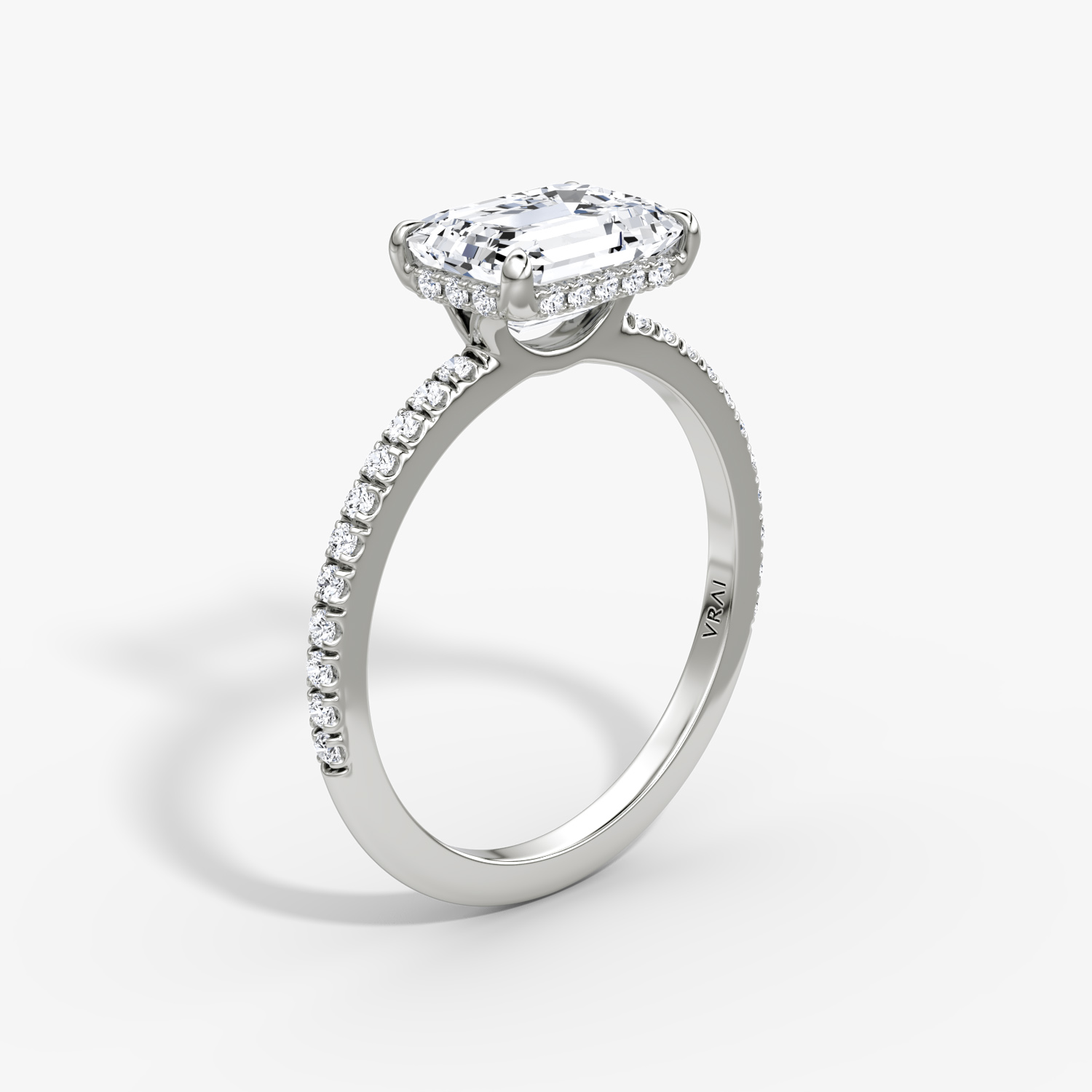 The Signature Emerald Engagement Ring | Pavé Band | Platinum