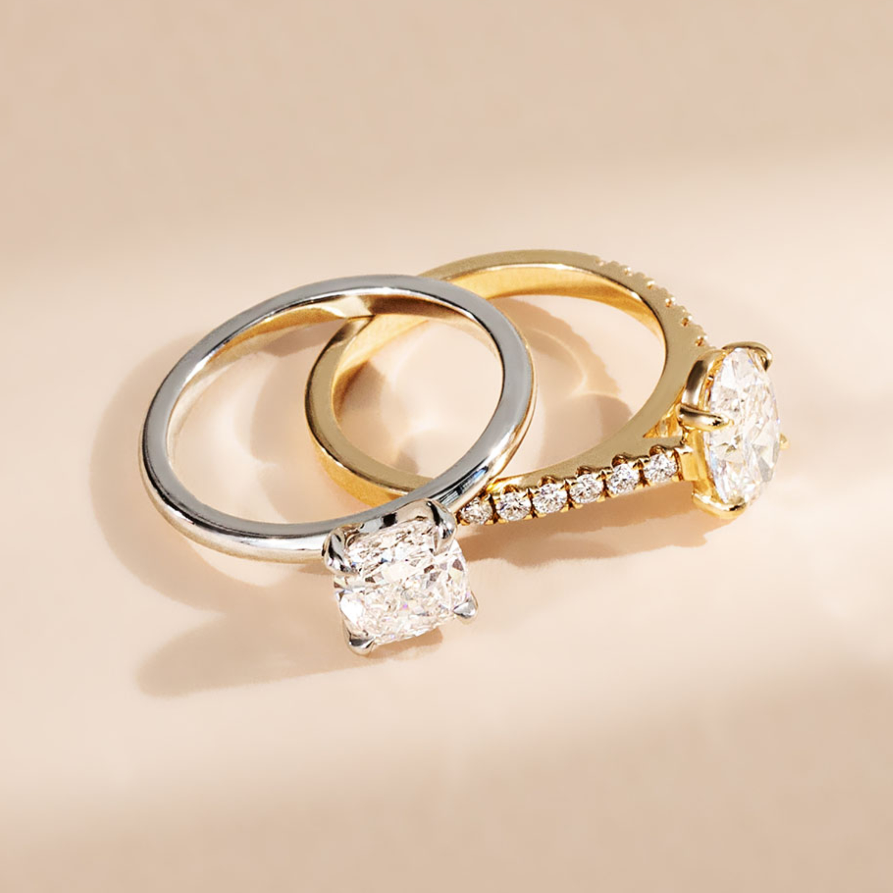 Shop Cushion cut bezel engagement rings | VRAI Created Diamonds