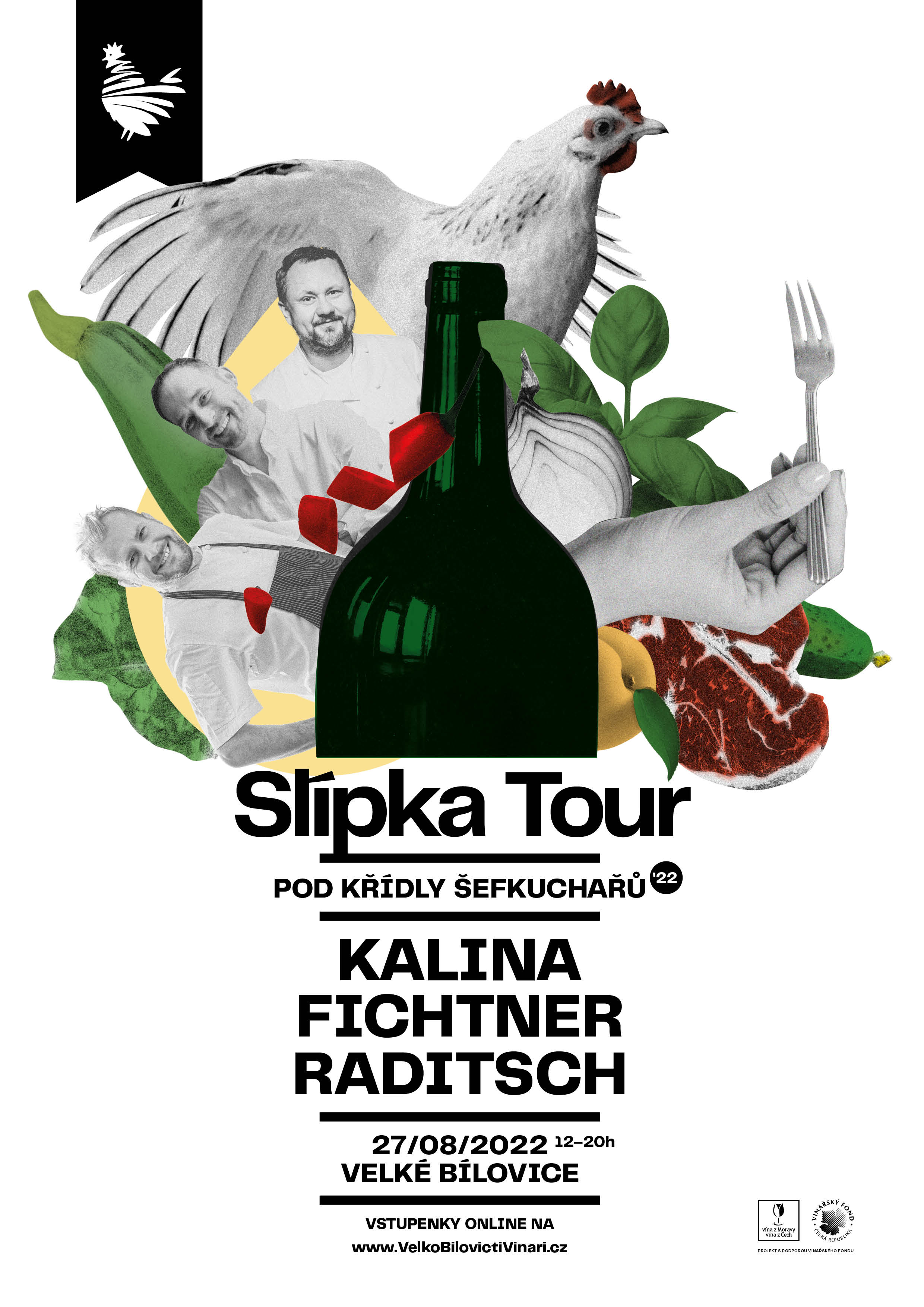 Slípka tour pod křídly šéfkuchařů 2022 | Vína z Moravy a vína z Čech