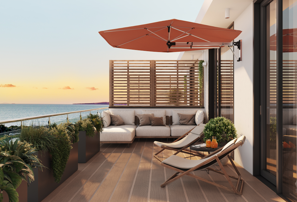 Wall-Mounted Umbrella | Shadowspec Retreat™ | Spa World NZ