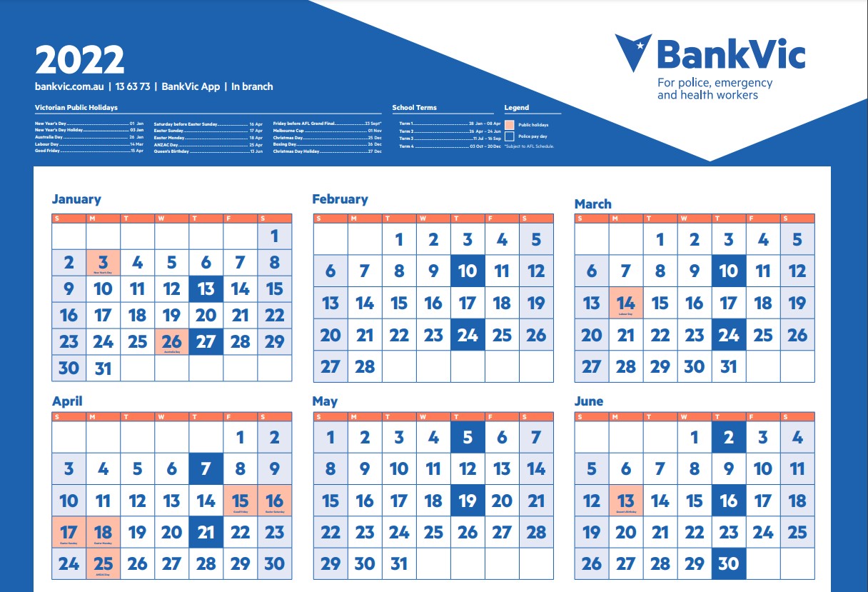BankVic - Wall Calendar | BankVic