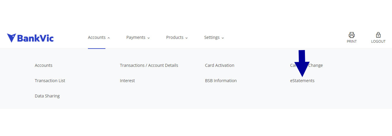 How to find an eStatement on Internet Banking? | BankVic