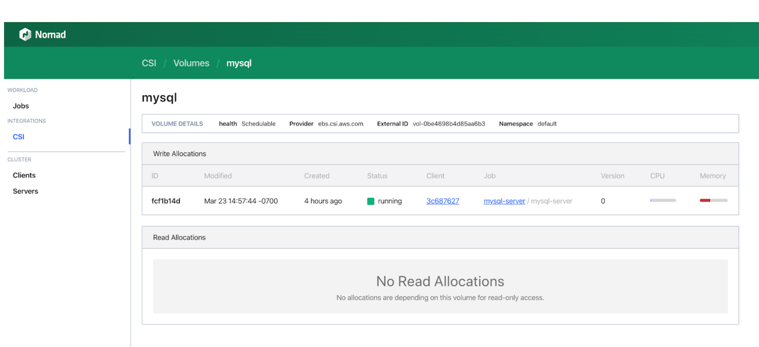 HashiCorp Nomad Container Storage Interface (CSI) Beta