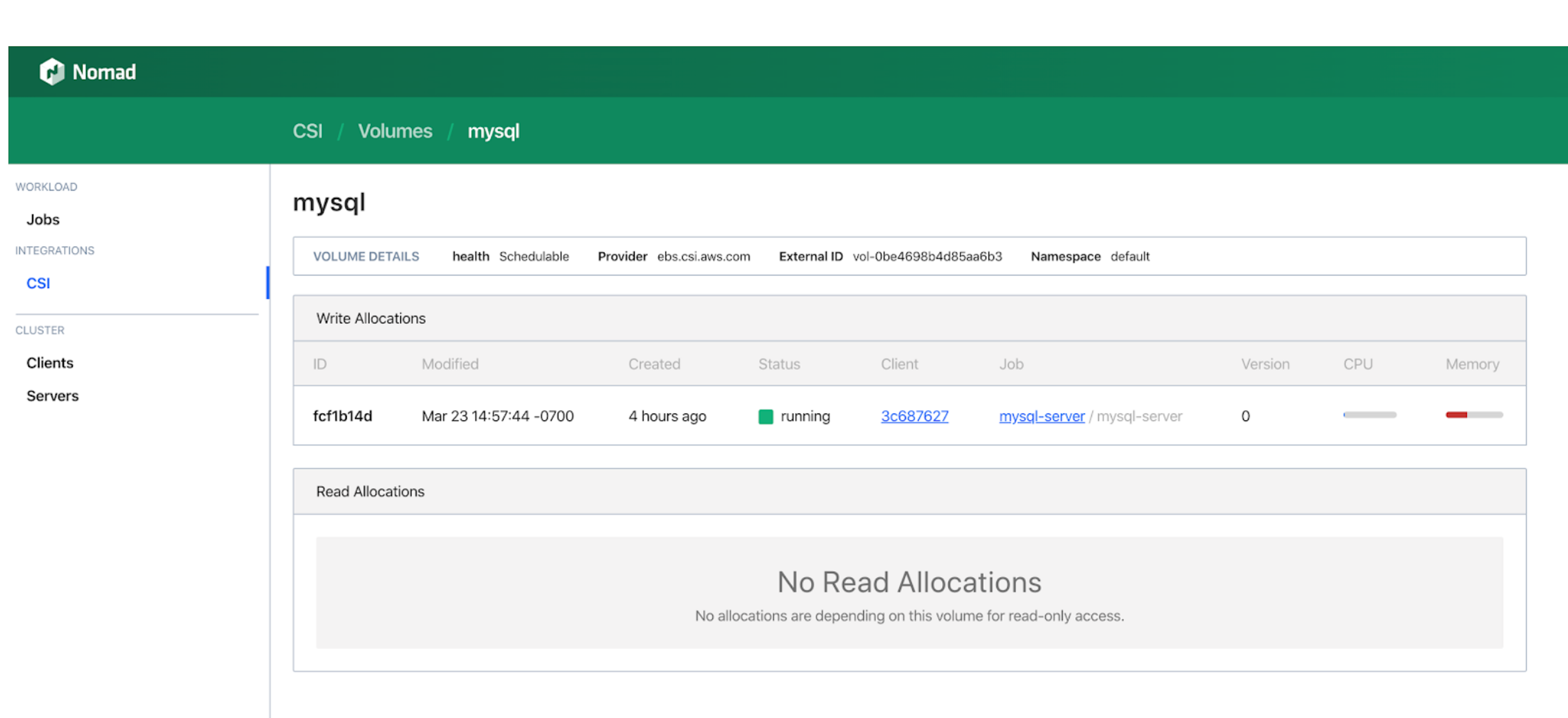HashiCorp Nomad Container Storage Interface (CSI) Beta