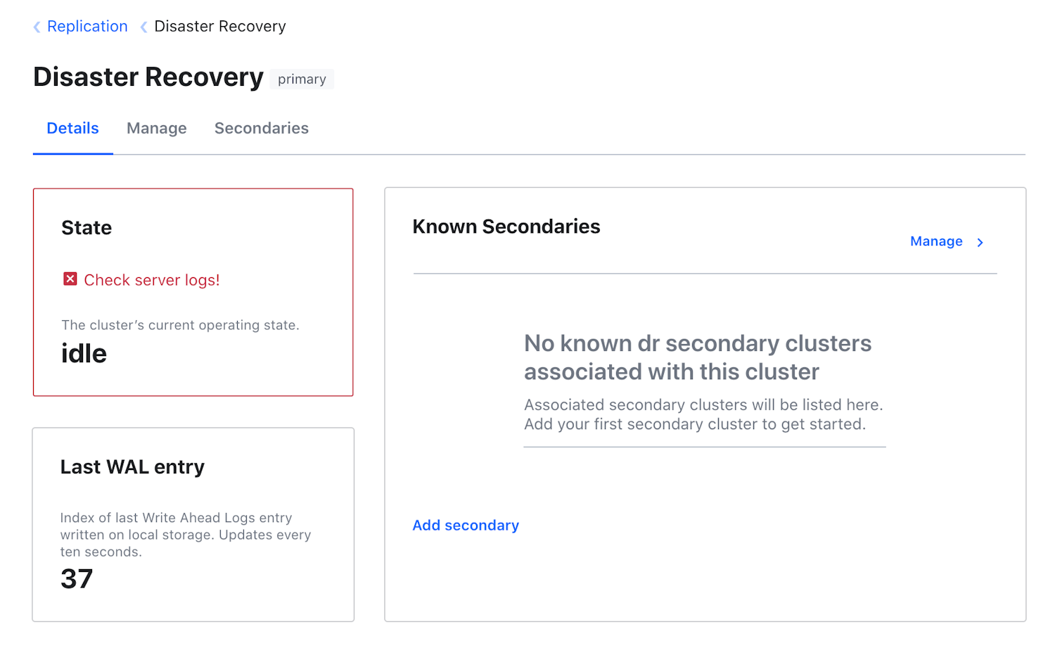 HashiCorp Vault Replication UI Redesign