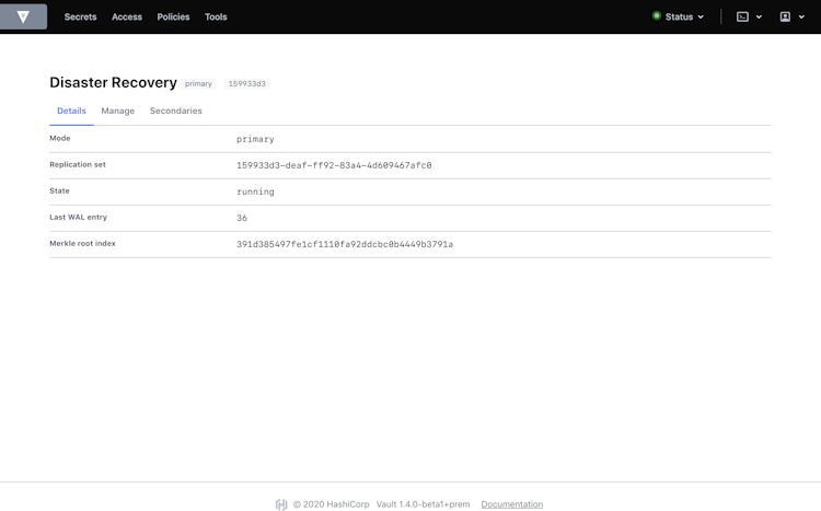 HashiCorp Vault Replication UI Redesign