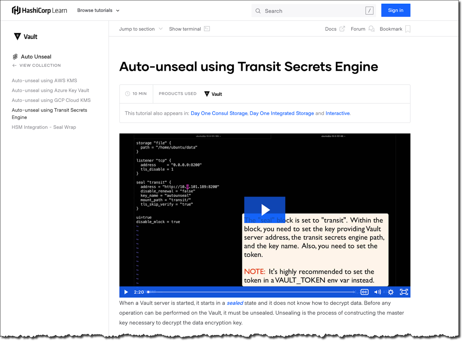 Vault Learning Resources: Transit Secrets Engine, OpenID Connect Auth ...