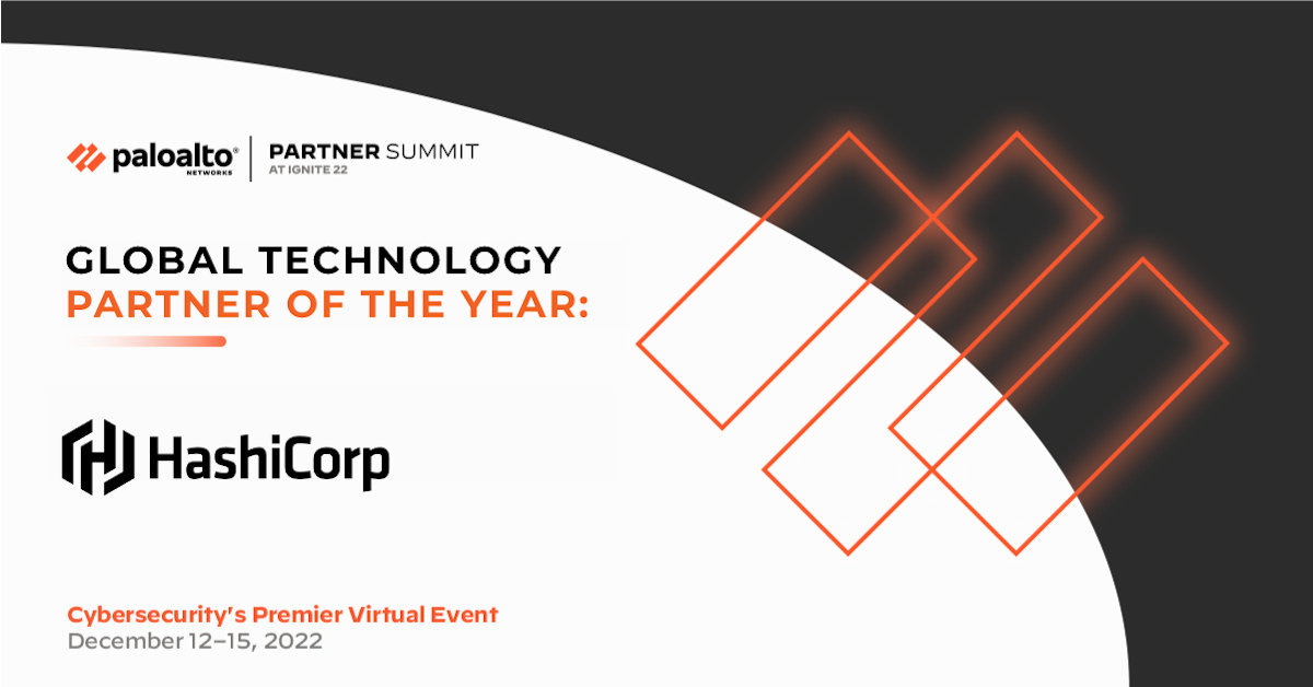 HashiCorp Awarded the Palo Alto Networks 2022 Global Technology Partner of the Year