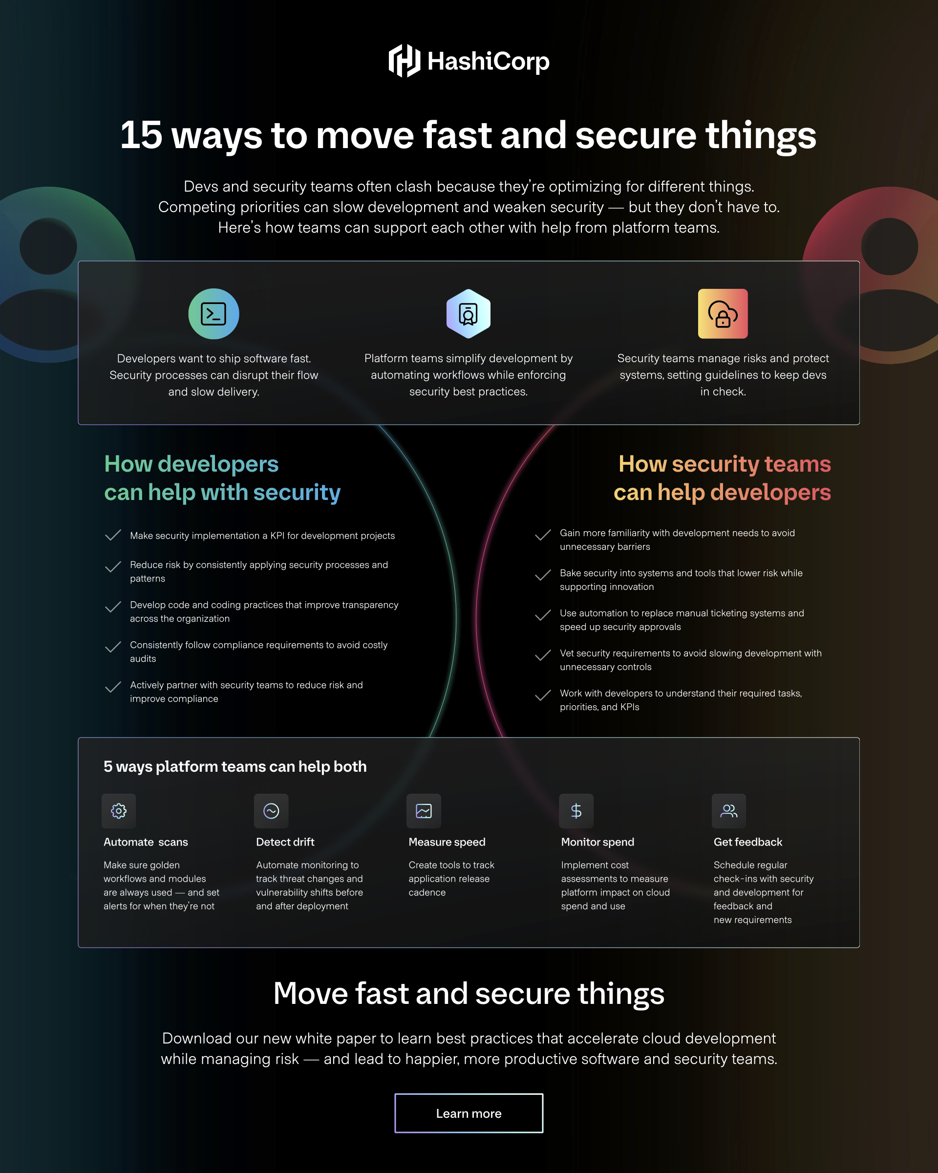 15 ways to move fast and secure things [cheat sheet]