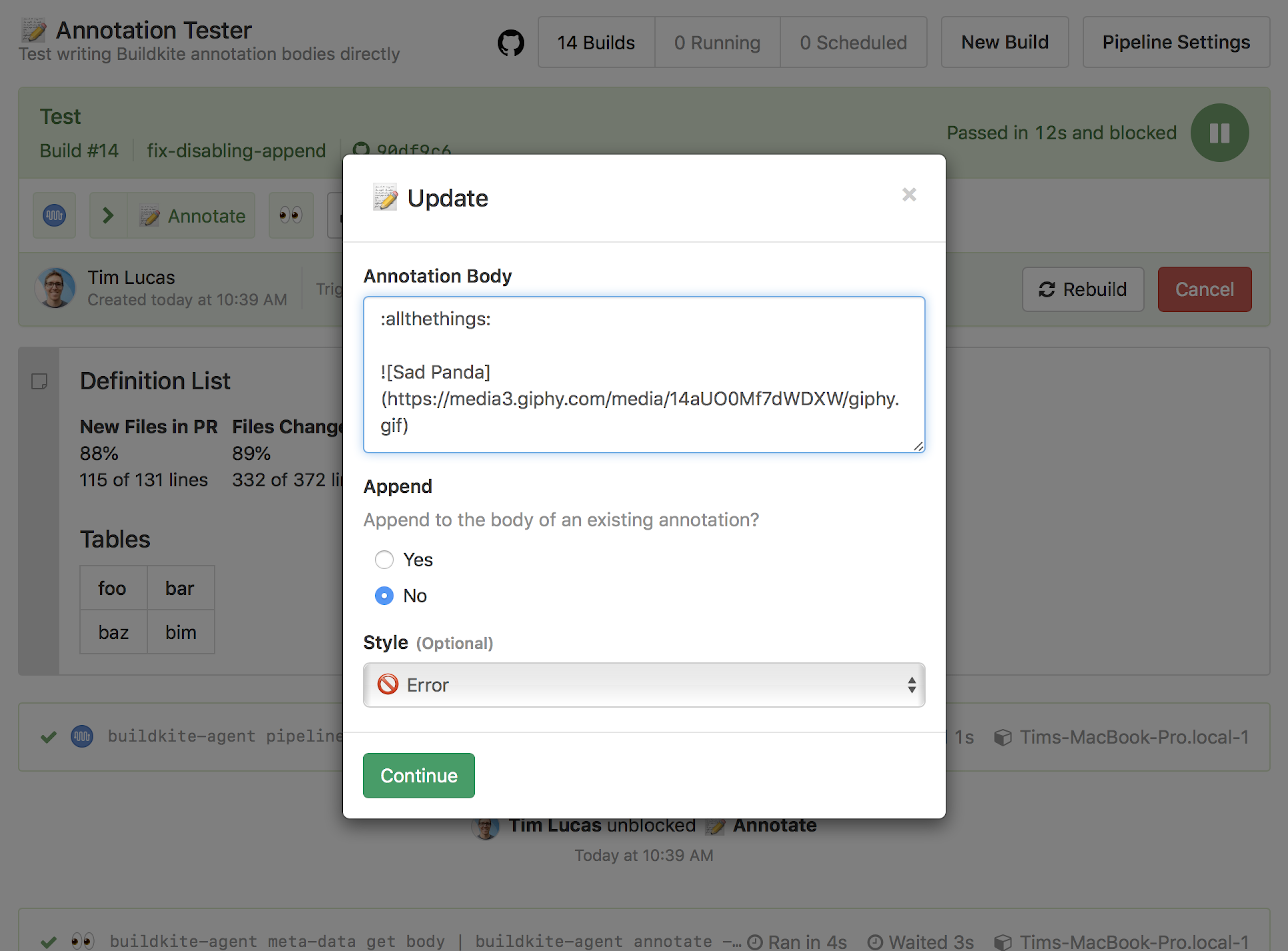 Greater control over layout and styling in Build Annotations | Buildkite