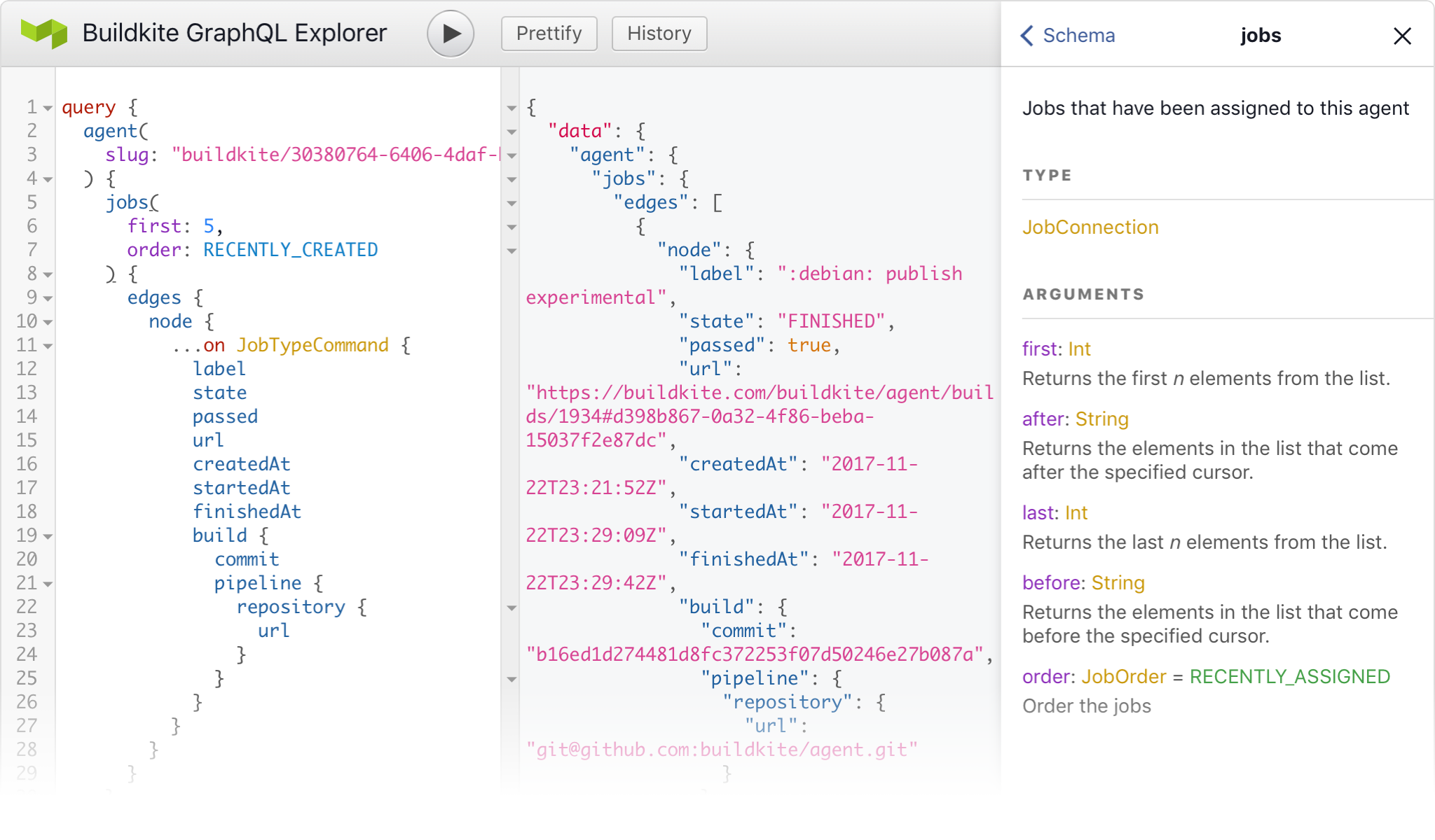 Detailed Agent Job History available in UI & GraphQL | Buildkite