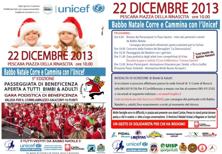 Pescara: Babbo Natale Corre e Cammina con UNICEF | UNICEF Italia