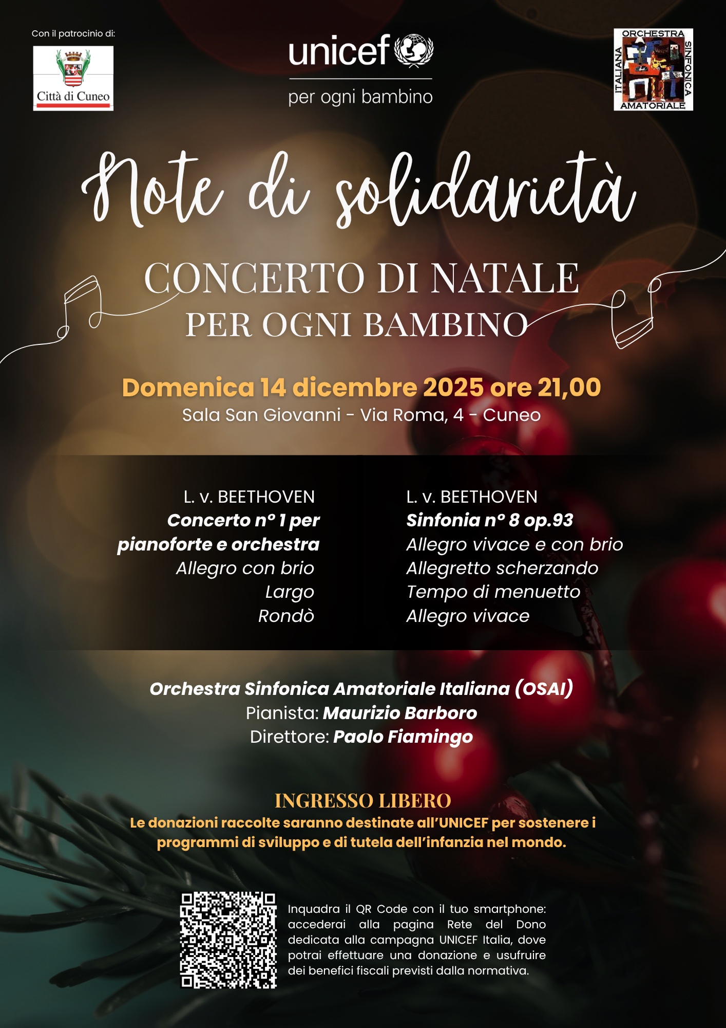A Cuneo il tradizionale Concerto di Natale dedicato ai bambini con le ...