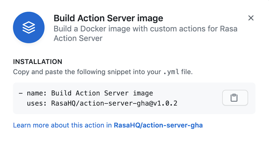 Using Rasa Github Action for building Custom Action Server images | The ... Using Rasa Github Action for building Custom Action Server images | The ...