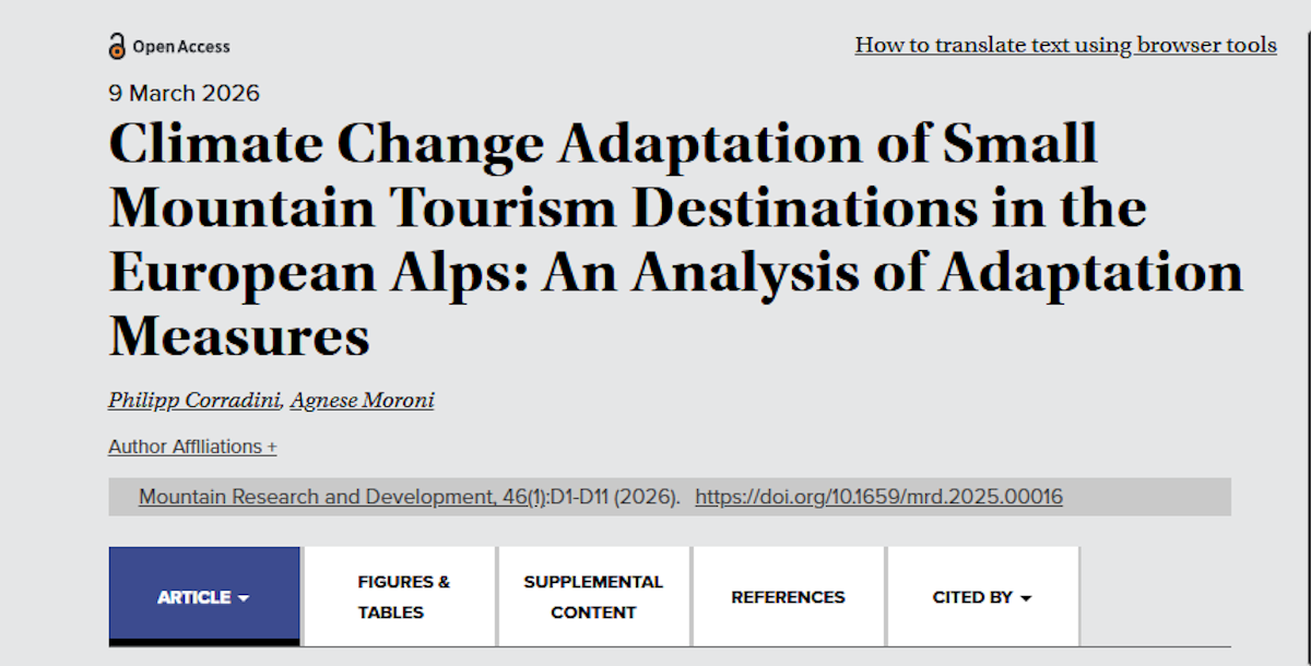 Climate Change Adaptation of Small Mountain Tourism Destinations - new ...