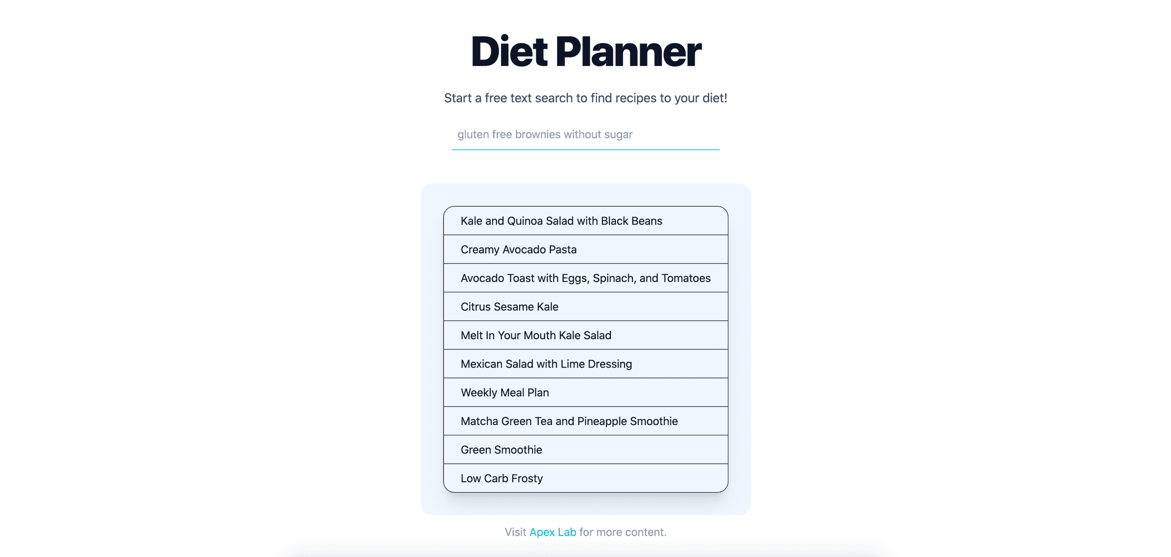 How to Build a GraphQL Diet Planner App from Scratch - Blog - Apex Lab ...