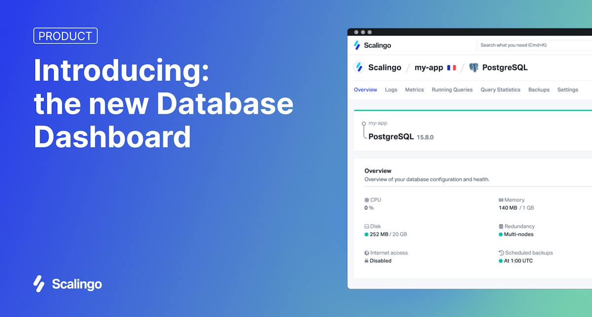 Scalingo: Presenting Our New Database Dashboard - Scalingo