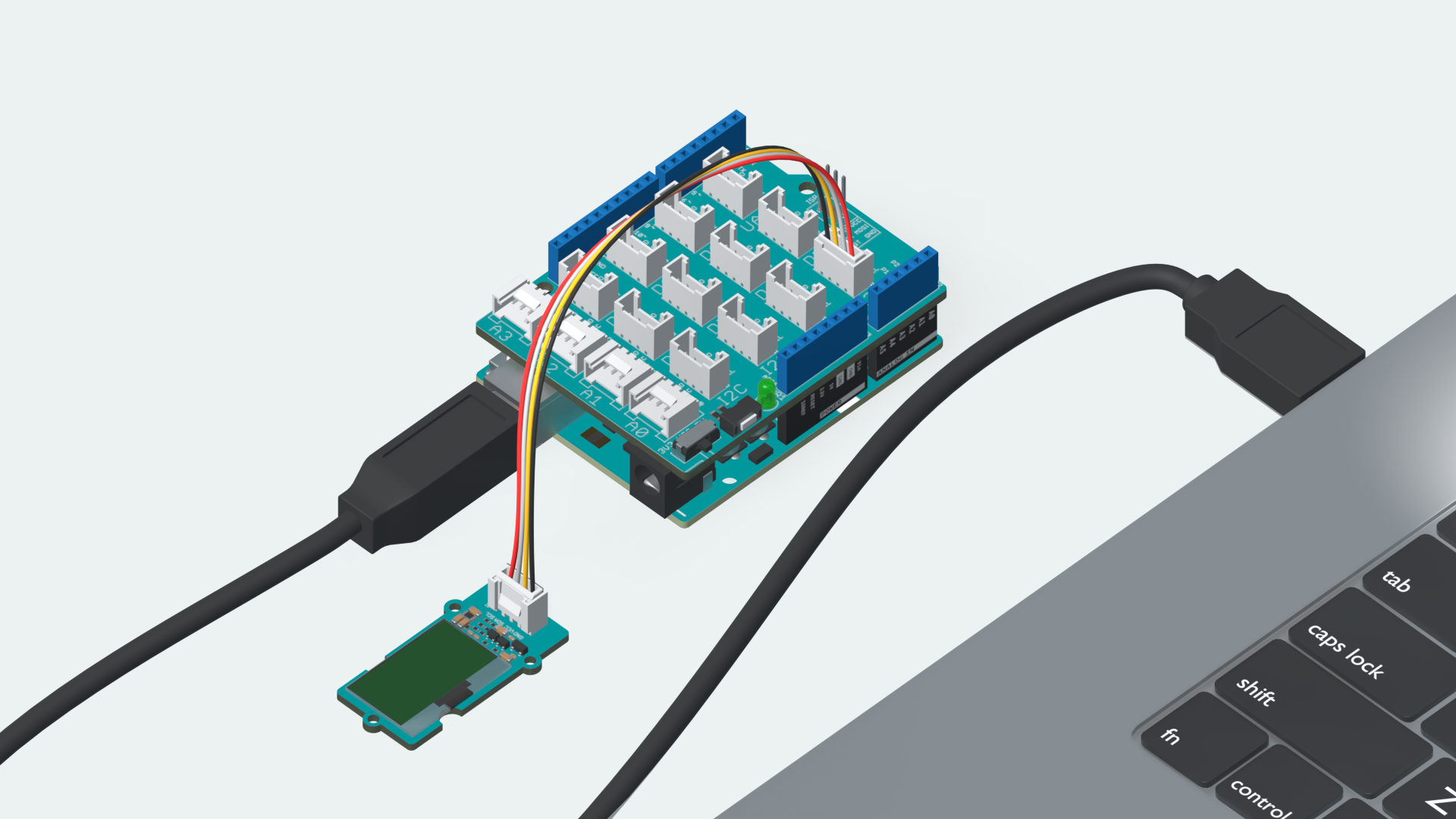 Plugging in the Grove LED module