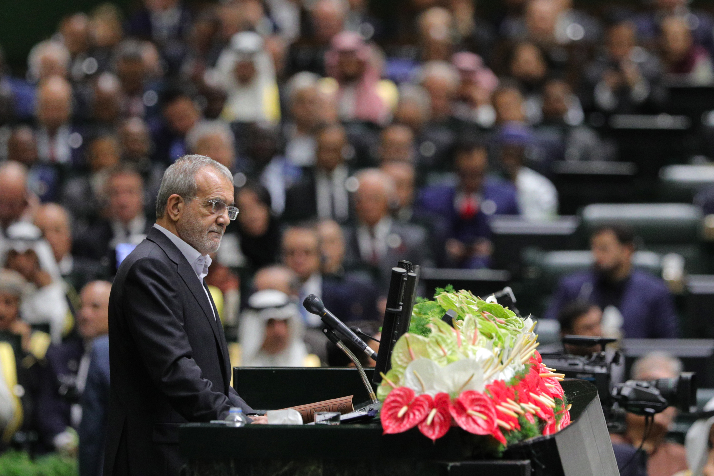 Iran’s new president marks inauguration with vow to engage, back allies