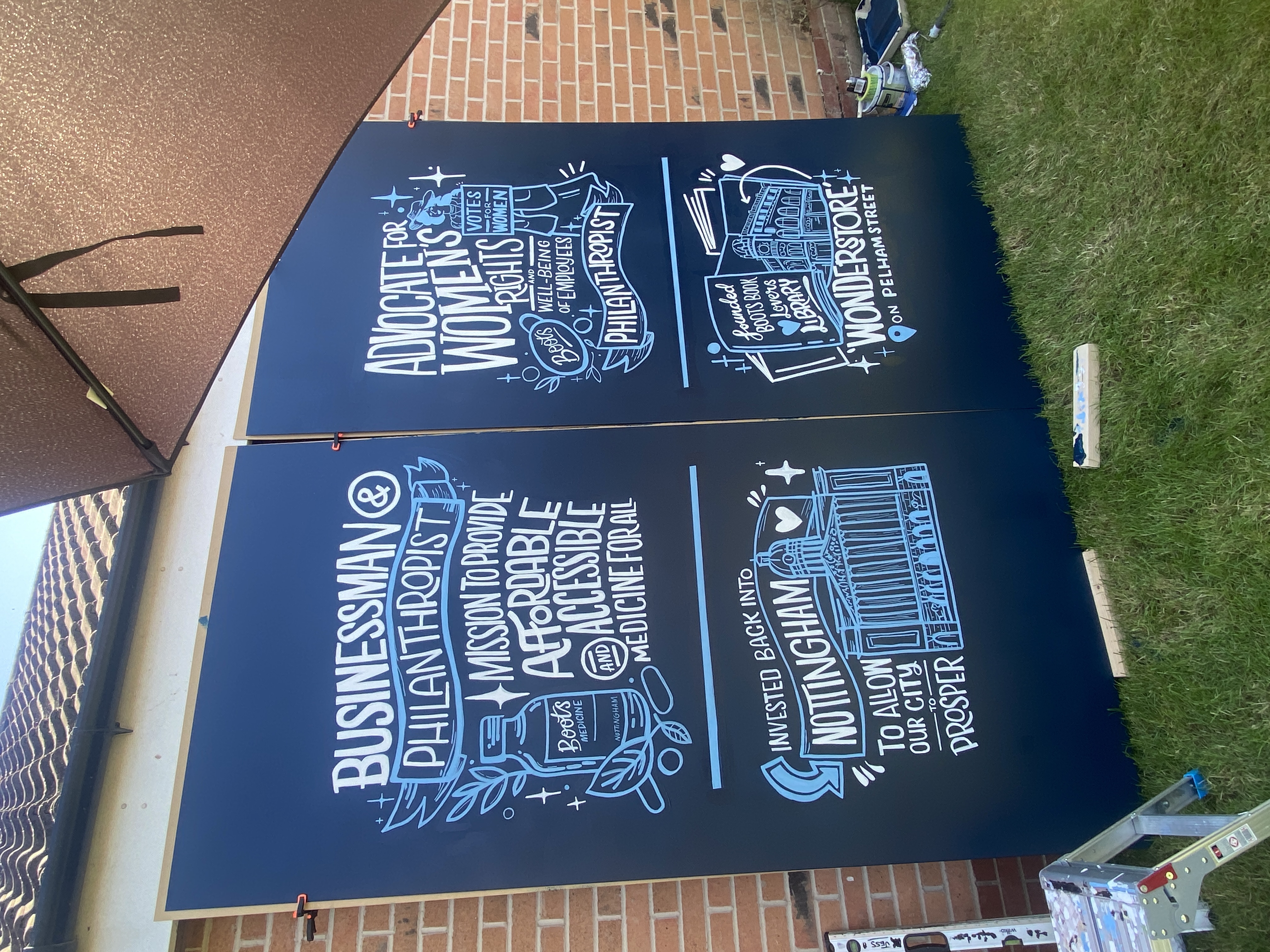 Jesse and Florence Boot Mural - The Island Quarter | Jess Bright Design