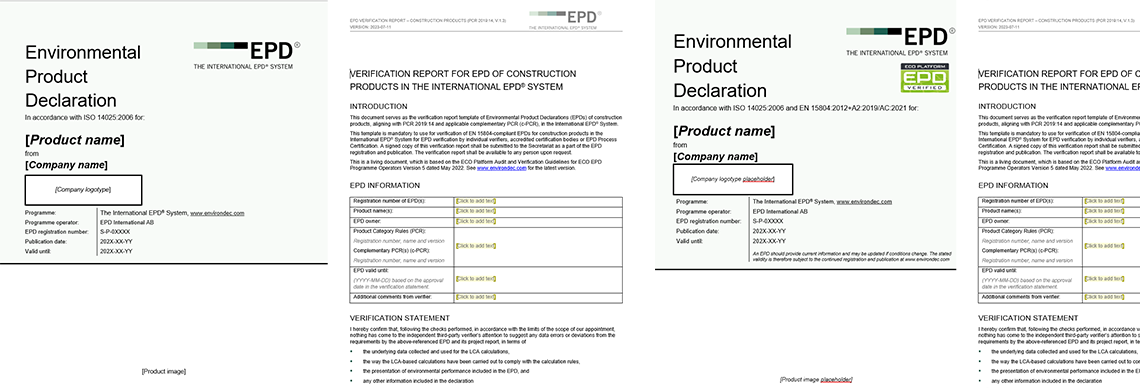 Updated templates | News - EPD International