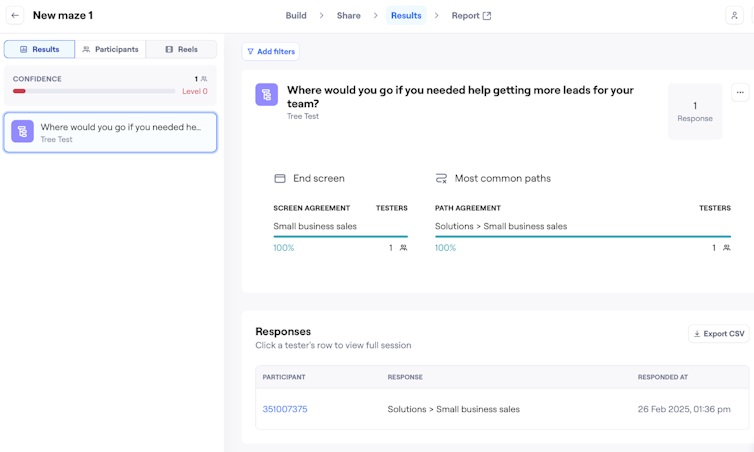 Tree Testing: Improve Information Architecture, Navigation & UX | Maze