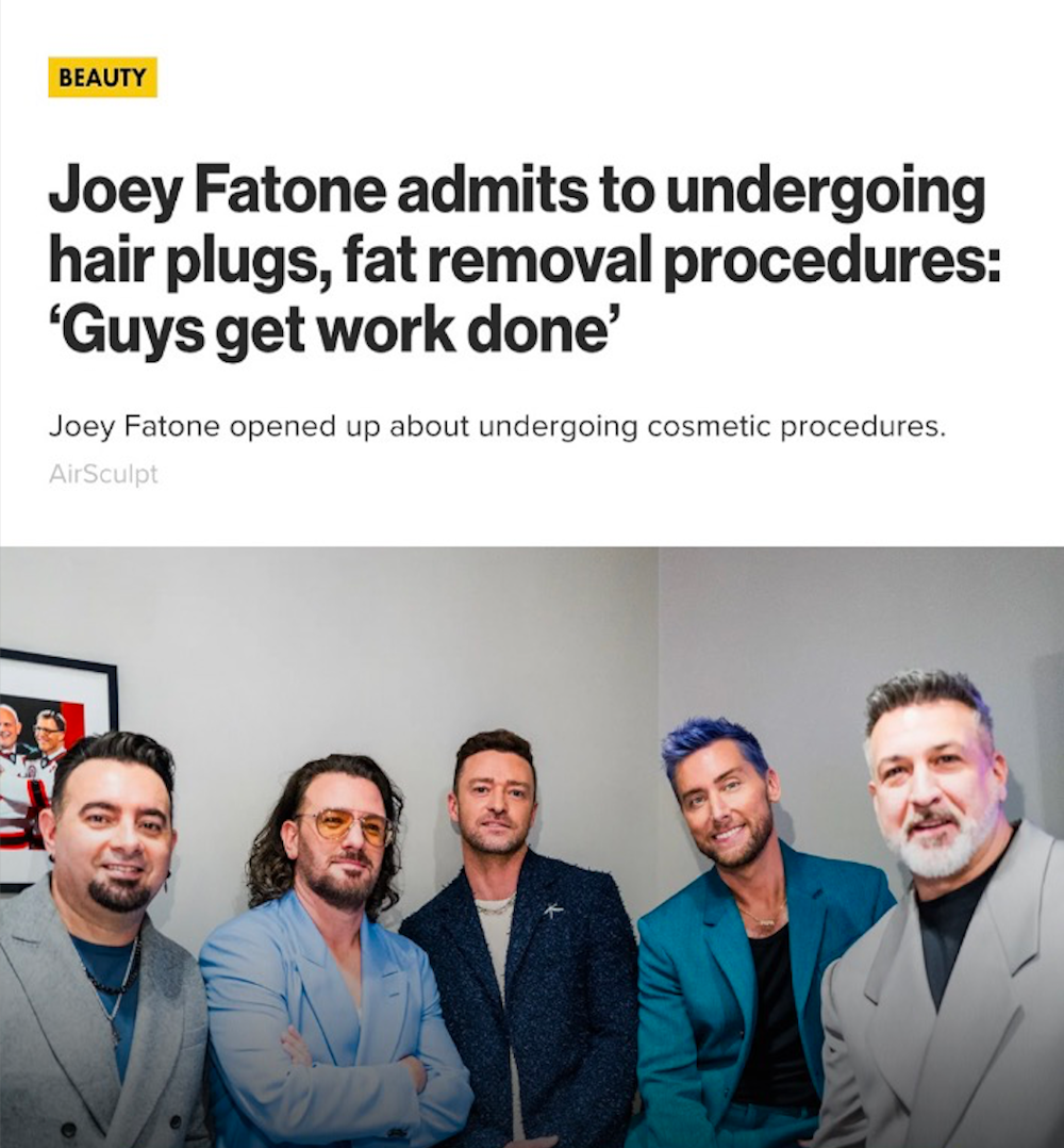 Page Six: Joey Fatone admits to undergoing hair plugs, fat removal ...