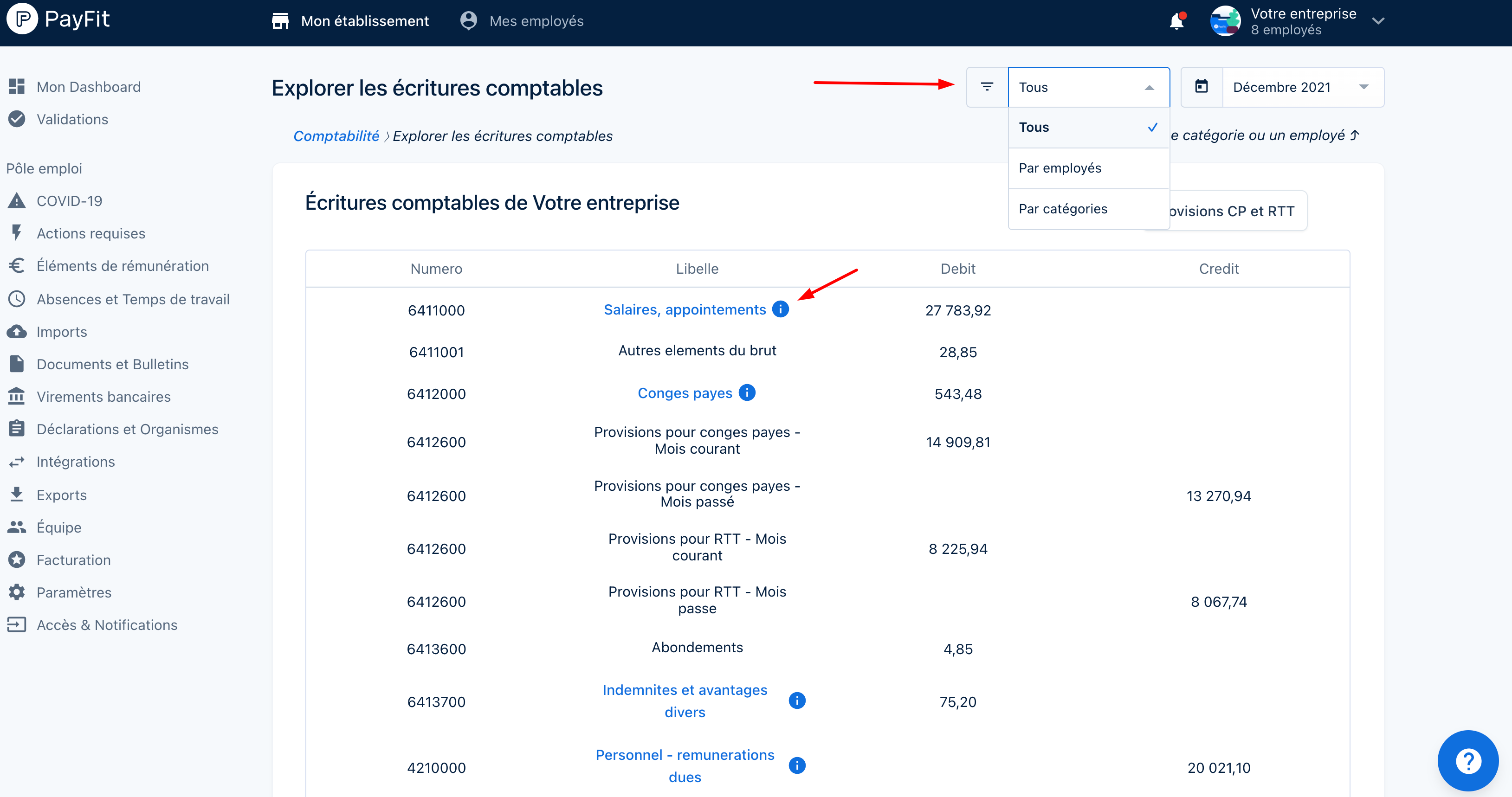 3. Comment exporter les écritures comptables depuis PayFit
