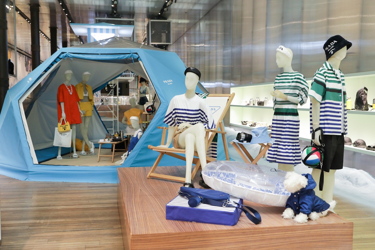 Prada Debuts Outdoor Collection with Beach-Themed Pop-Up in NYC Store ...