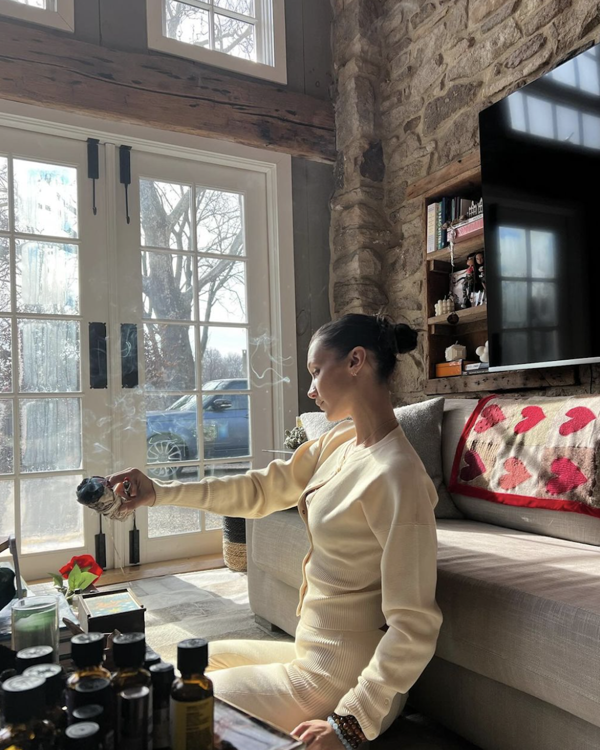 Bella Hadid's Morning Wellness Routine Has a Lot of Steps to It