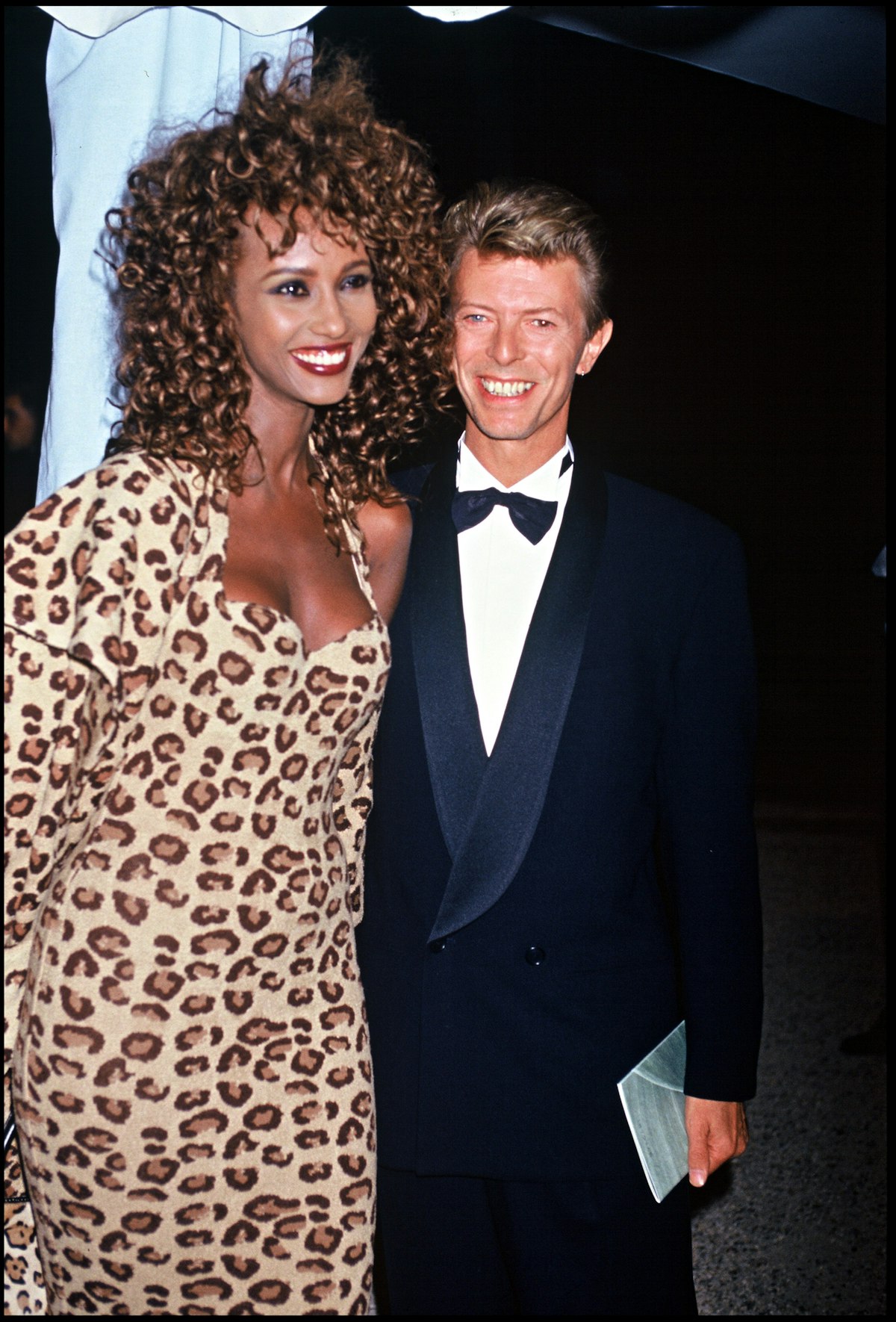 Iman’s Head-to-Toe Leopard Look With David Bowie at a 1991 Bulgari Party