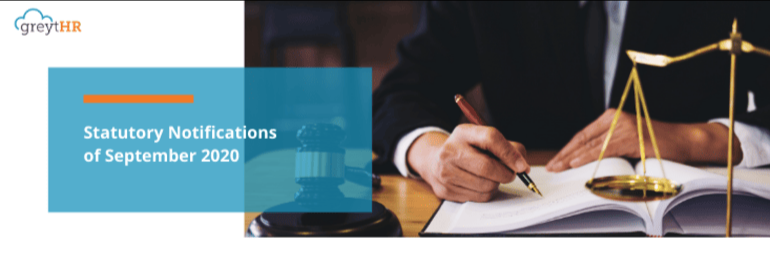 Statutory Notifications of September 2020 - greytHR