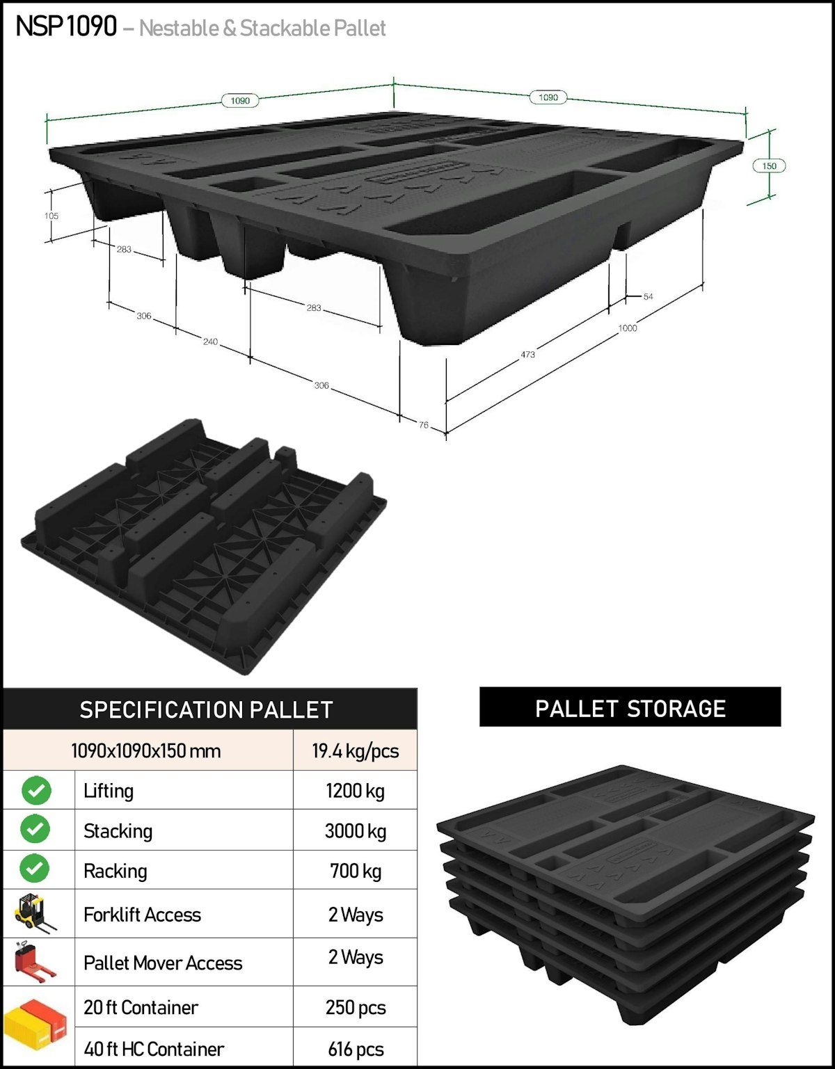 Grid Medium Duty Used Series Pallet | Master Pallet